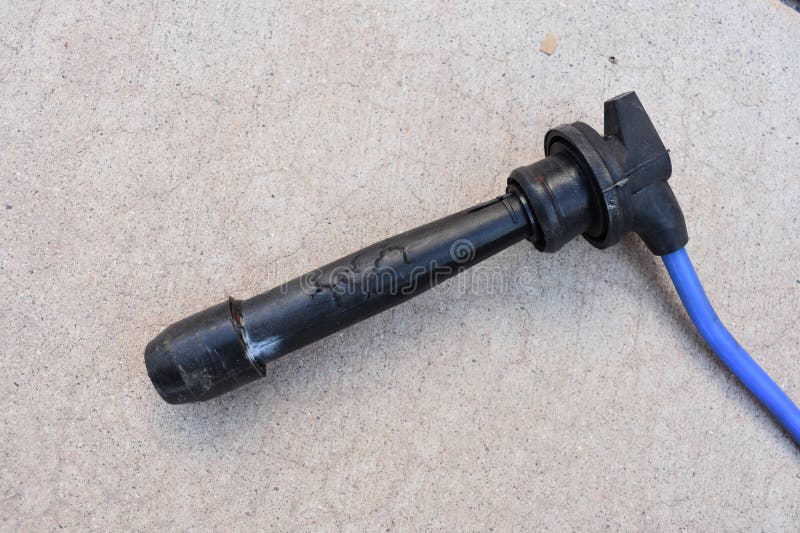 One Spark Plug Wire with Electrical Damage on Boot Stock Photo - Image ...