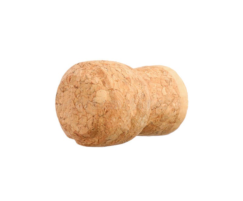 One Sparkling Wine Cork Isolated on White Stock Photo - Image of single ...