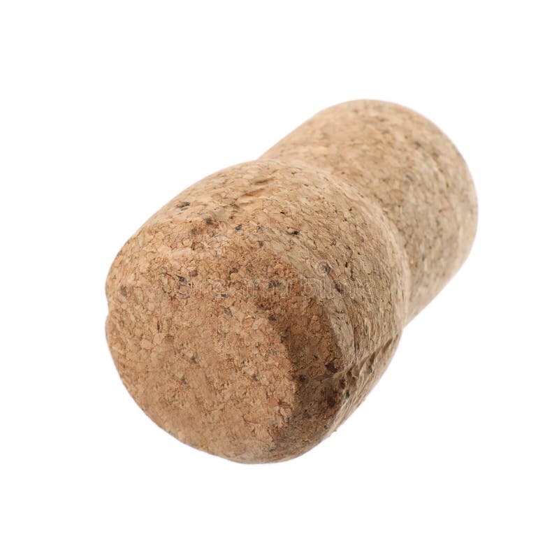 One Sparkling Wine Cork Isolated on White Stock Photo - Image of booze ...