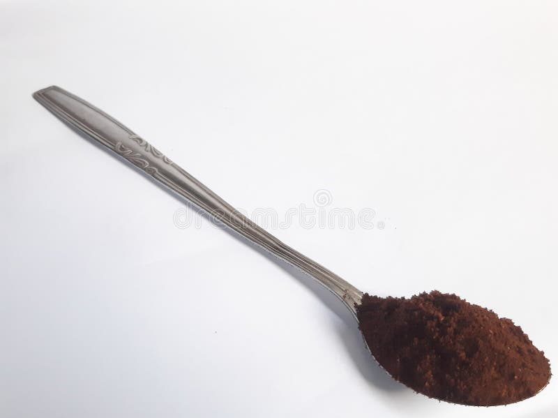 One Spoonful Black Coffee Taken White Background Stock Photos - Free ...