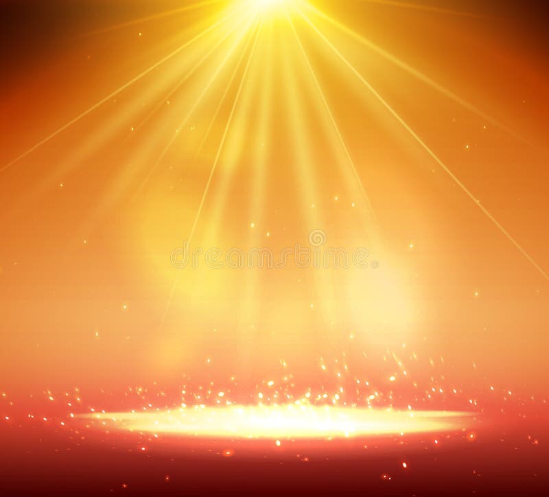 One Spotlight on Stage with Smoke and Light. Stock Vector ...