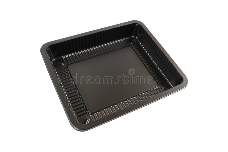 One Square Food Tray Isolated on White Stock Photo - Image of blank ...