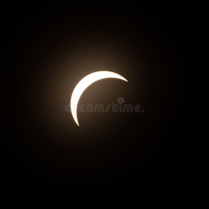 One of the Stages of 2024 Solar Eclipse Stock Photo - Image of bright ...