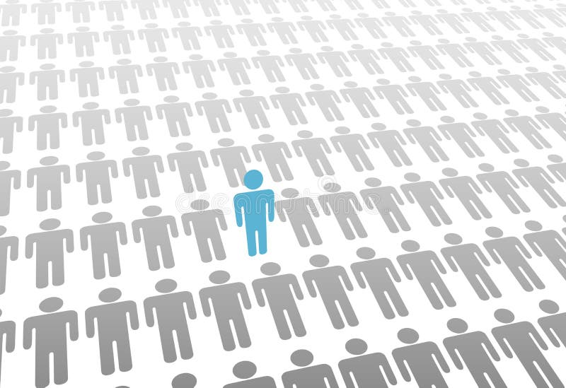 One Stand Up Person in World of Lay Down People Stock Vector ...