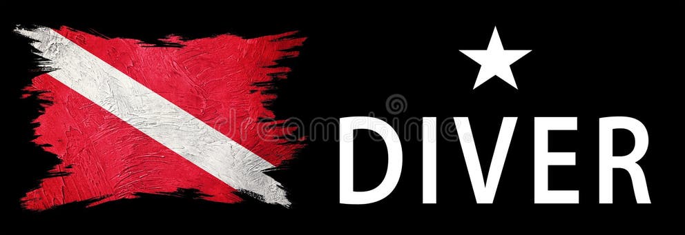 One Star Diver, Diver Down Flag, Scuba Flag Stock Illustration ...
