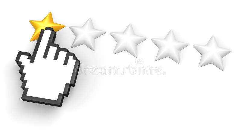One Star Rating. Hand Cursor. Stock Illustration - Illustration of ...