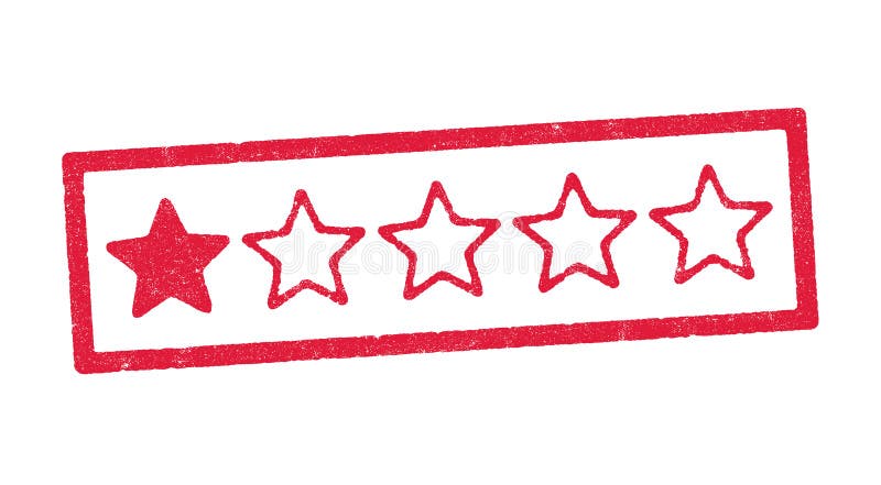 One Star Rating Red Ink Stamp Stock Vector - Illustration of ranking ...