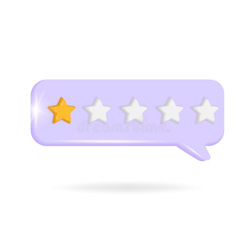 One Star in Speech Bubble. Quality, Customer Rating, Feedback or ...