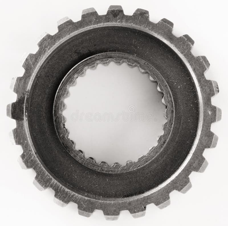 One Steel Cog Gear on White Stock Photo - Image of steel, background ...
