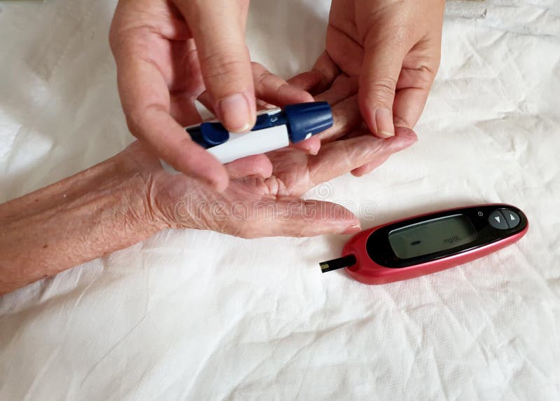 One of Step of Checking Blood Sugar Stock Photo - Image of fingertip ...