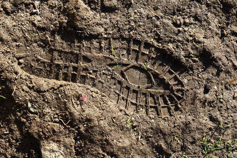 Bootprint on mud stock photo. Image of footprint, broken - 16293204