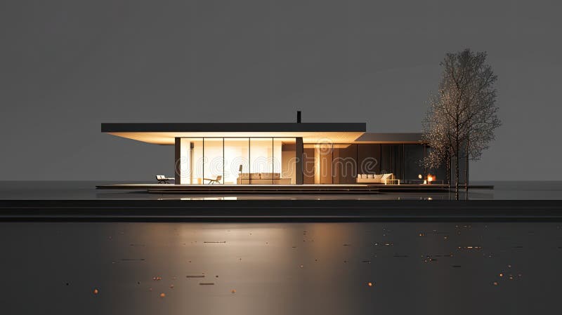 A One-storey Clapboard House Project in a Realistic Format, Bathed in ...