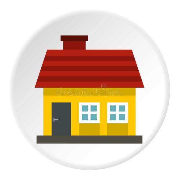One Storey House Icon, Flat Style Stock Vector - Illustration of house ...