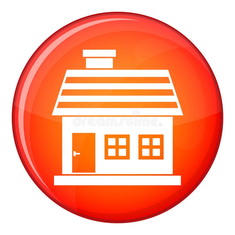 One-storey House Icon, Flat Style Stock Vector - Illustration of ...