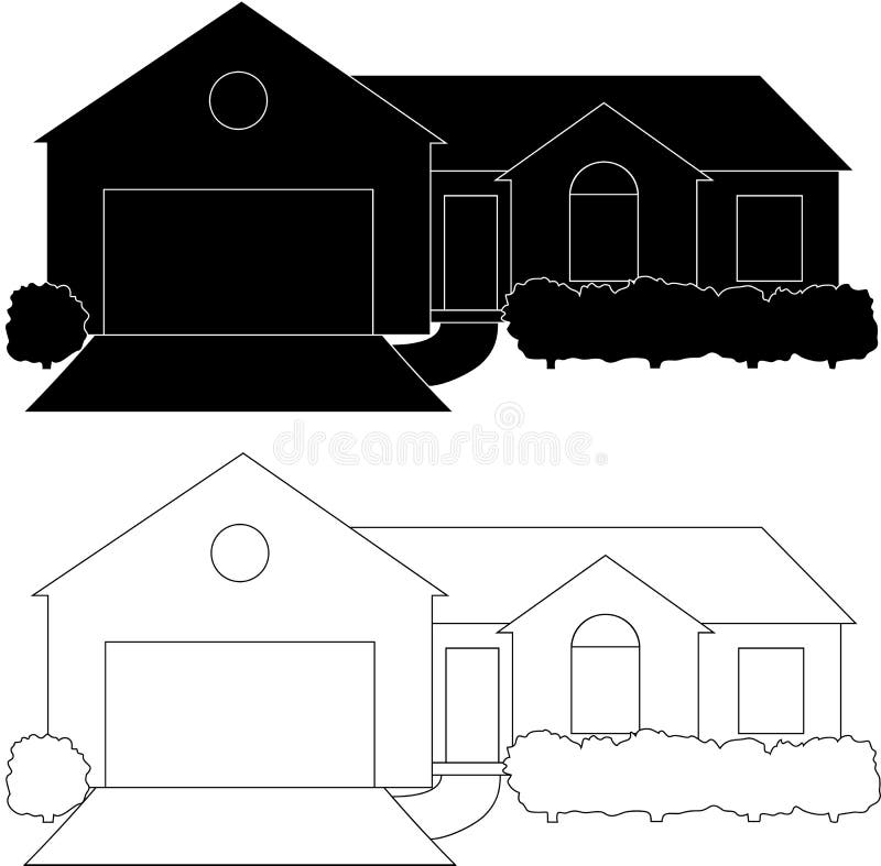 One Story House Stock Illustrations – 1,041 One Story House Stock ...