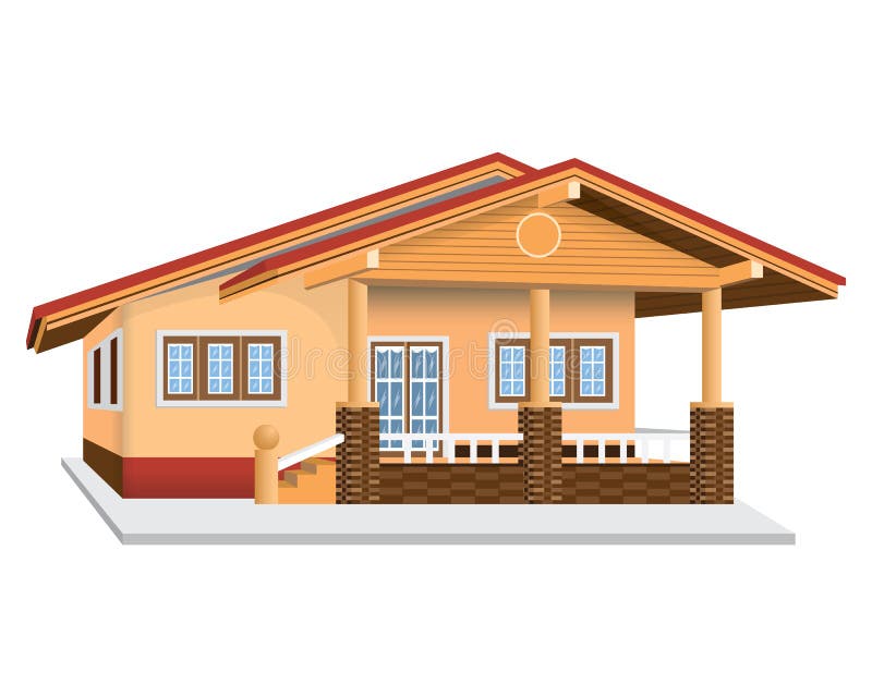 One Story House Stock Illustrations – 876 One Story House Stock ...