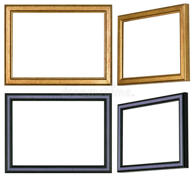 Straight and Oblique View of Two Picture Frames Stock Photo - Image of ...