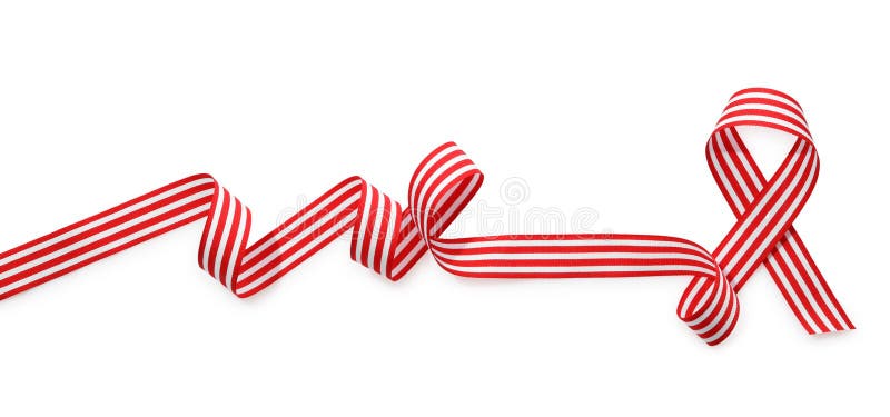 One Striped Ribbon Isolated on White, Top View Stock Illustration ...