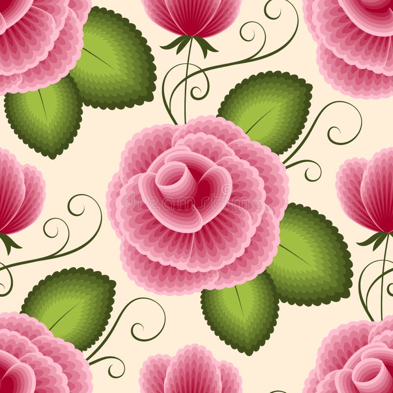 One Stroke Seamless Pattern Stock Vector - Illustration of leaf ...