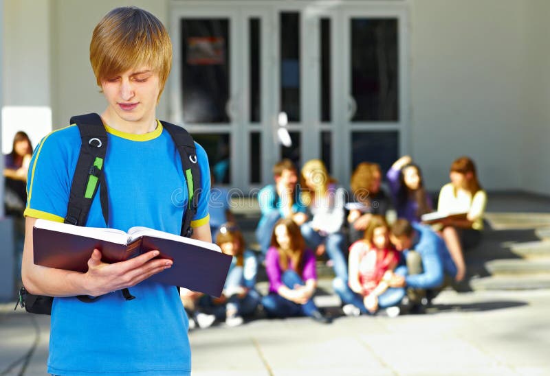 One Student in Front of Group Stock Image - Image of group, happiness ...