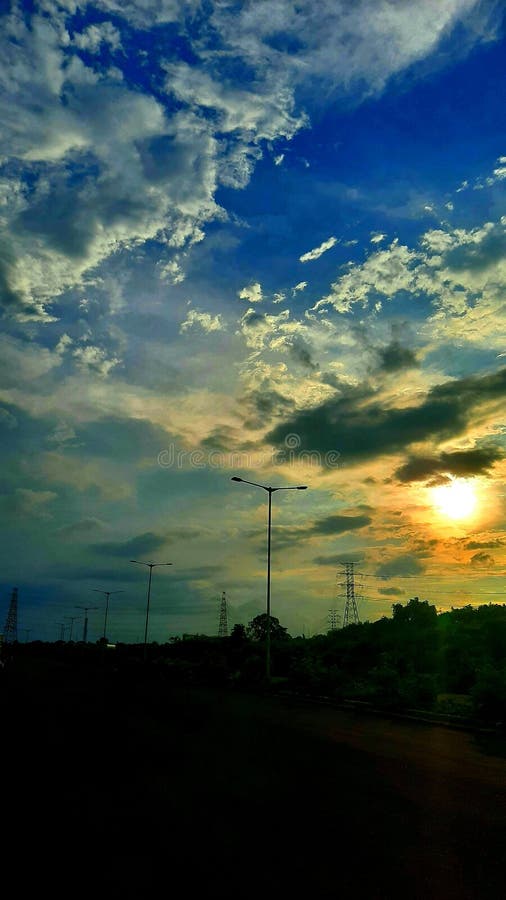 One Stunning Golden Hour Over the Sky Stock Photo - Image of hour ...