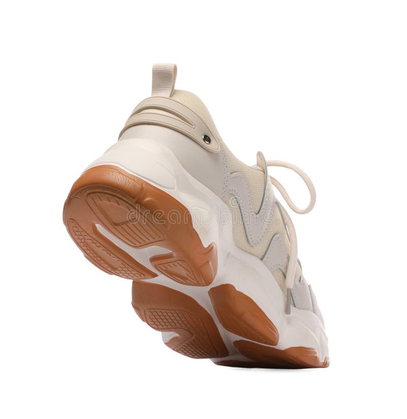One Stylish New Sneaker Isolated on White Stock Photo - Image of shop ...