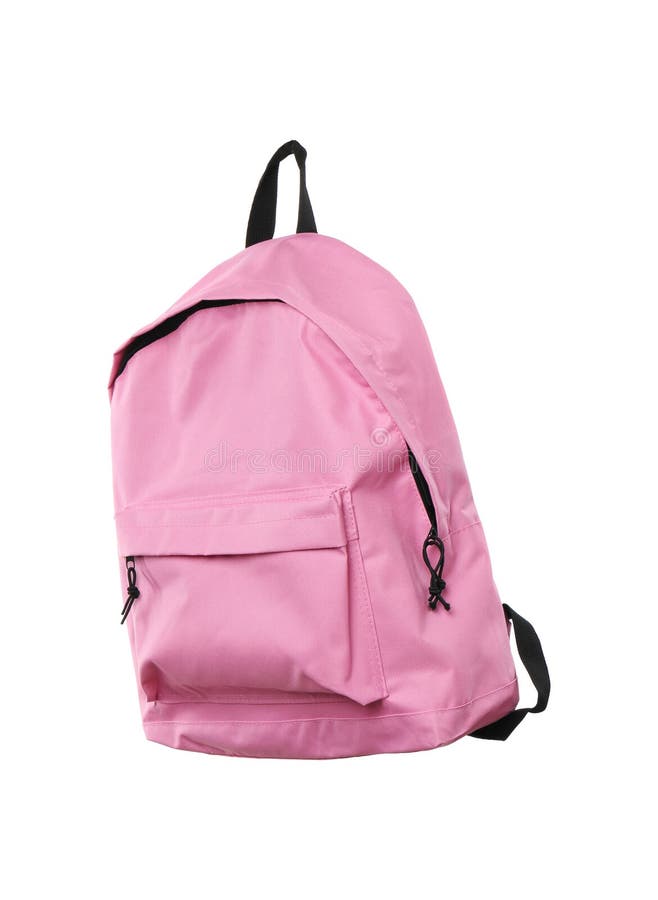 One Stylish Pink Backpack Isolated on White Stock Image - Image of ...