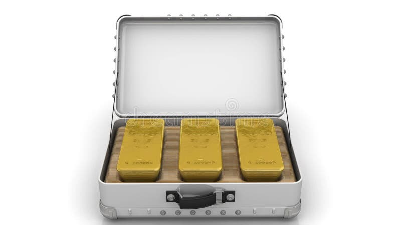 One Suitcase with Gold Bars Stock Footage - Video of animation, gain ...