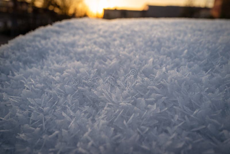 One Surface is Completely Covered with Ice Crystals Stock Photo - Image ...