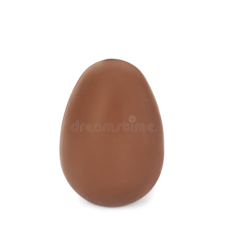 One Sweet Chocolate Egg Isolated on White Stock Image - Image of ...