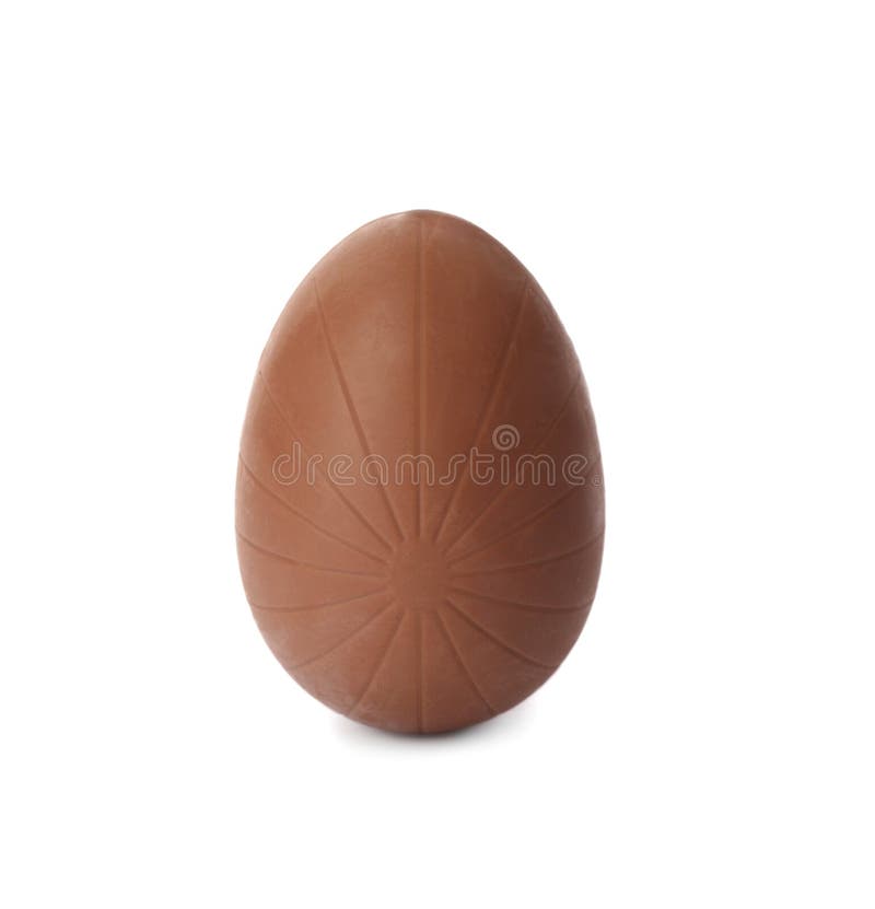 One Sweet Chocolate Egg Isolated on White Stock Photo - Image of event ...