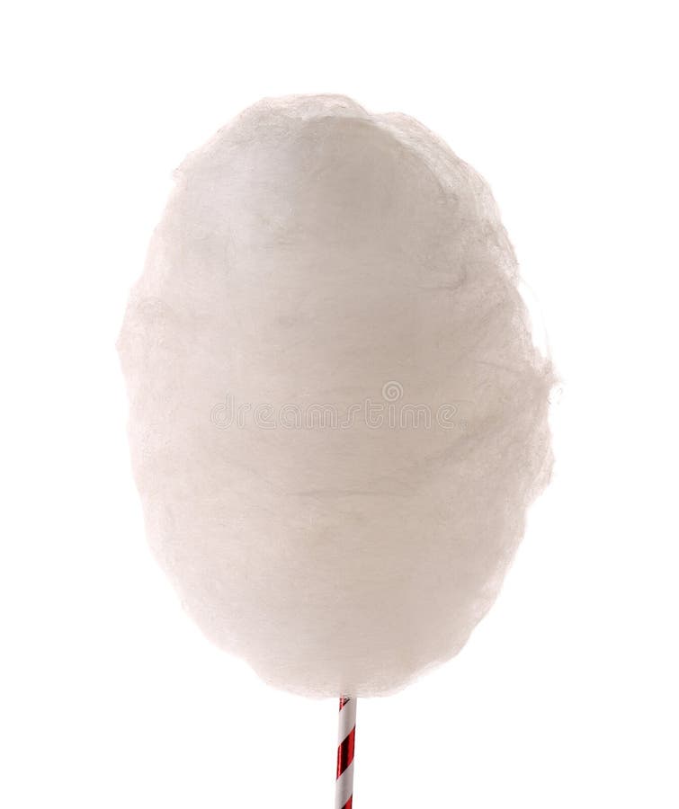 One Sweet Cotton Candy Isolated on White Stock Image - Image of portion ...