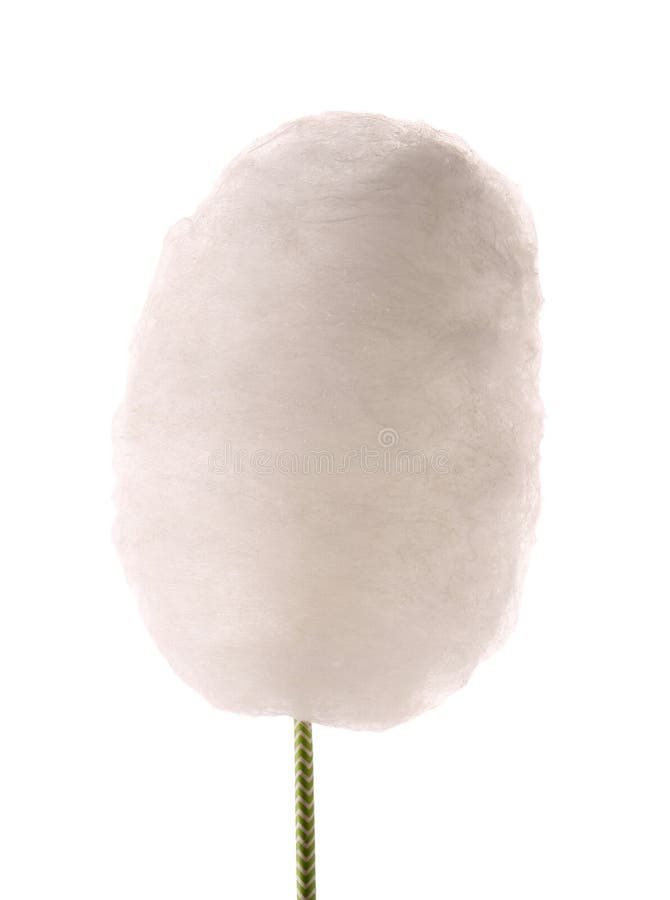One Sweet Cotton Candy Isolated on White Stock Image - Image of snack ...