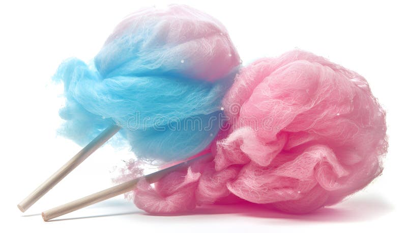 One Sweet Cotton Candy Isolated on White Stock Image - Image of ball ...