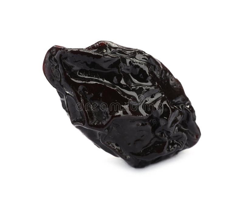 One Sweet Dried Prune Isolated on White Stock Image - Image of plum ...
