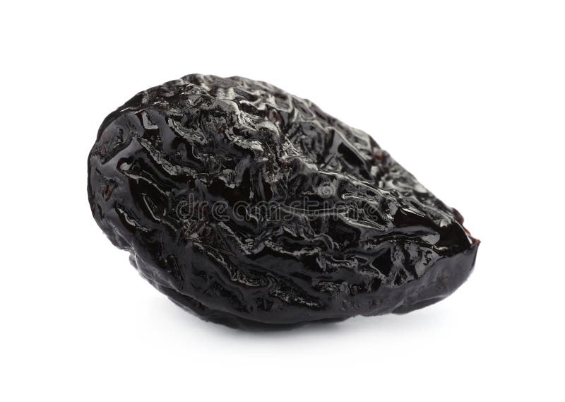 One Sweet Dried Prune Isolated on White Stock Image - Image of black ...