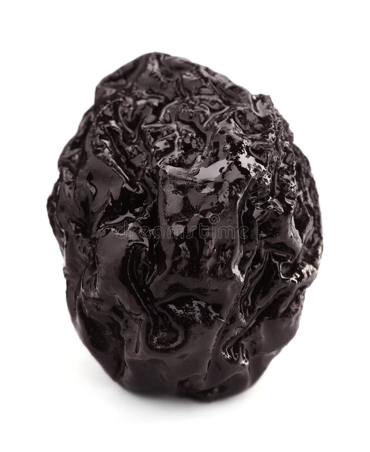 One Sweet Dried Prune Isolated on White Stock Photo - Image of fresh ...