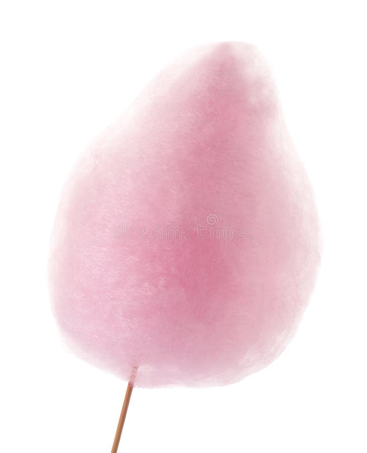 One Sweet Pink Cotton Candy Isolated on White Stock Image - Image of ...
