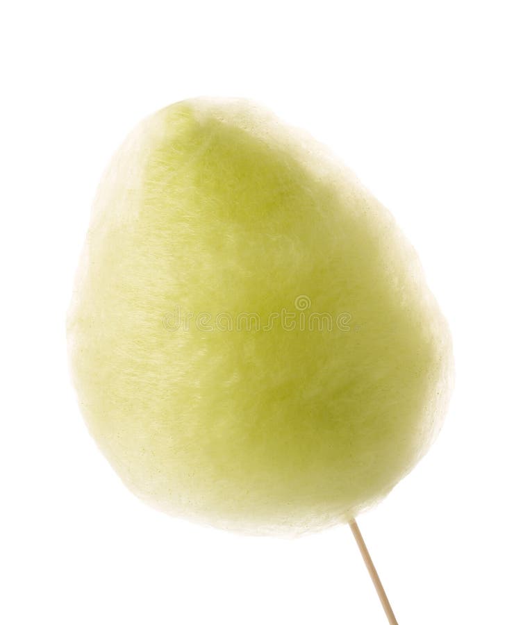One Sweet Yellow Cotton Candy Isolated on White Stock Image - Image of ...