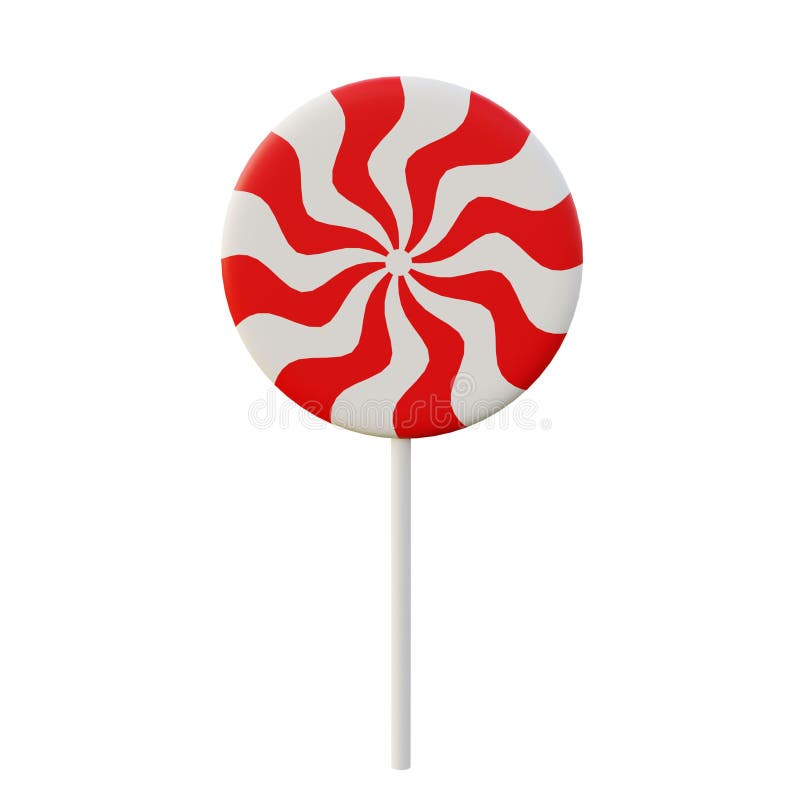 One Swirl Candy Christmas. Red Color. Isolated on White Background ...