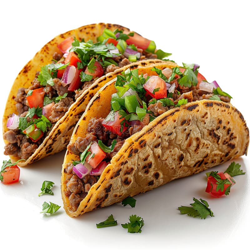One Taco on White Background. Created with Generative AI Stock ...