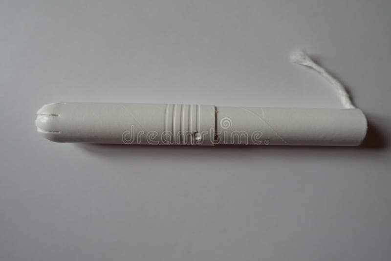 One Tampon with Cardboard Applicator Stock Image - Image of white ...