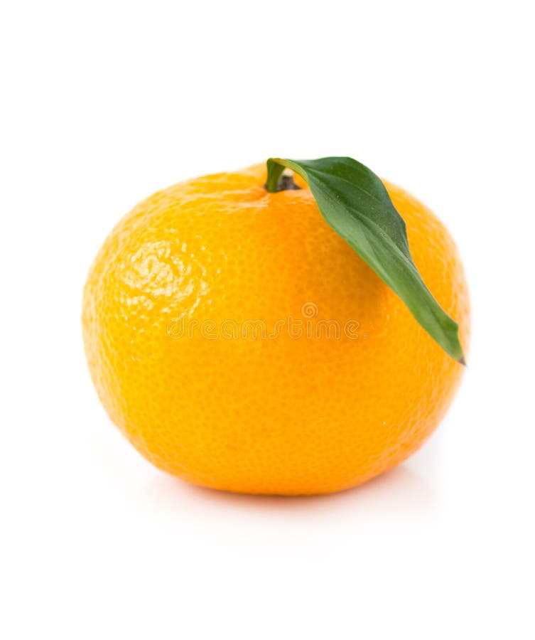 One tangerine with leaf stock photo. Image of vitamin - 29022088