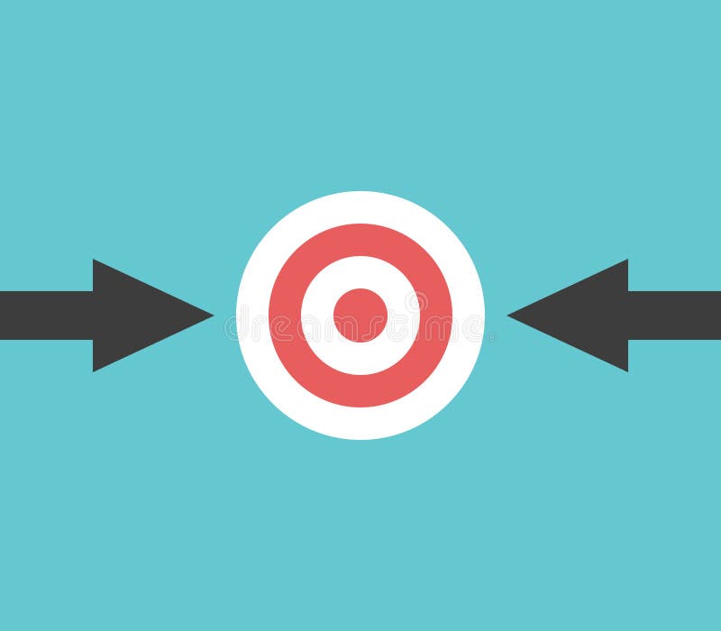 One target, two arrows stock vector. Illustration of purpose - 241268645