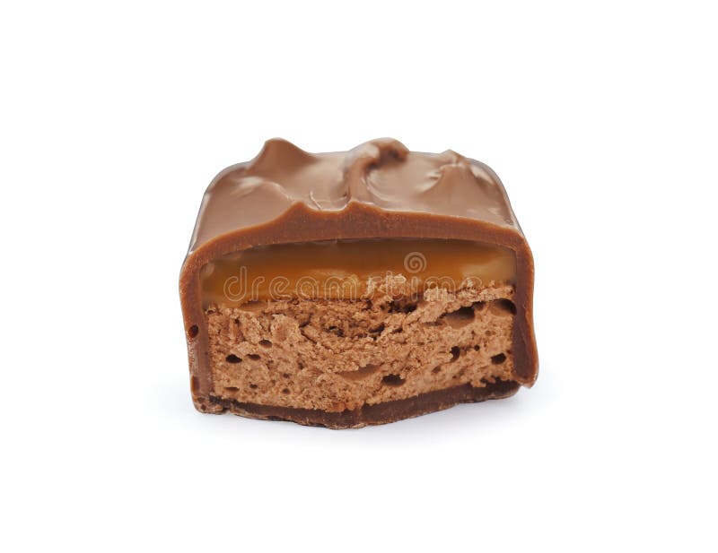 One Tasty Chocolate Bar Isolated on White Stock Photo - Image of energy ...