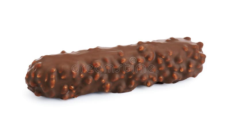 One Tasty Chocolate Bar Isolated on White Stock Image - Image of ...