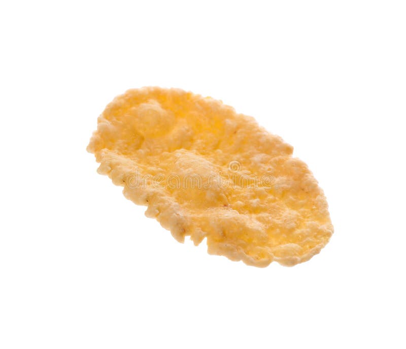 One Tasty Crispy Corn Flake Isolated on White Stock Image - Image of ...