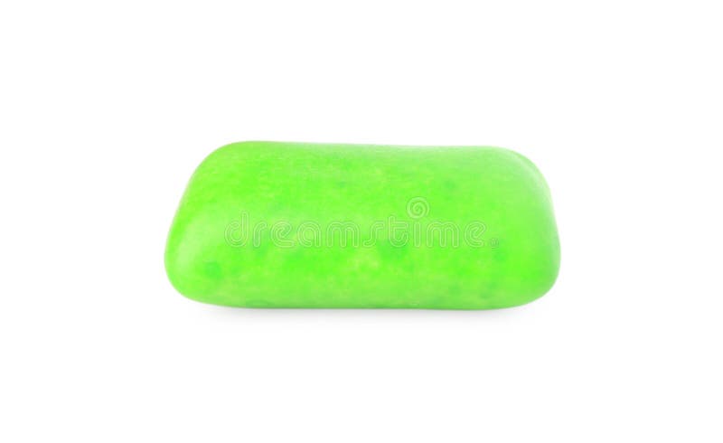 One Tasty Green Chewing Gum Isolated on White Stock Photo - Image of ...