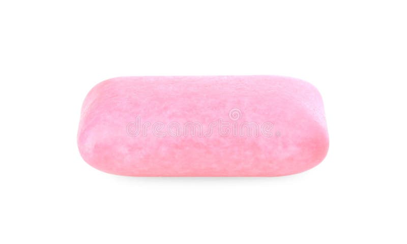 One Tasty Pink Chewing Gum Isolated on White Stock Image - Image of ...