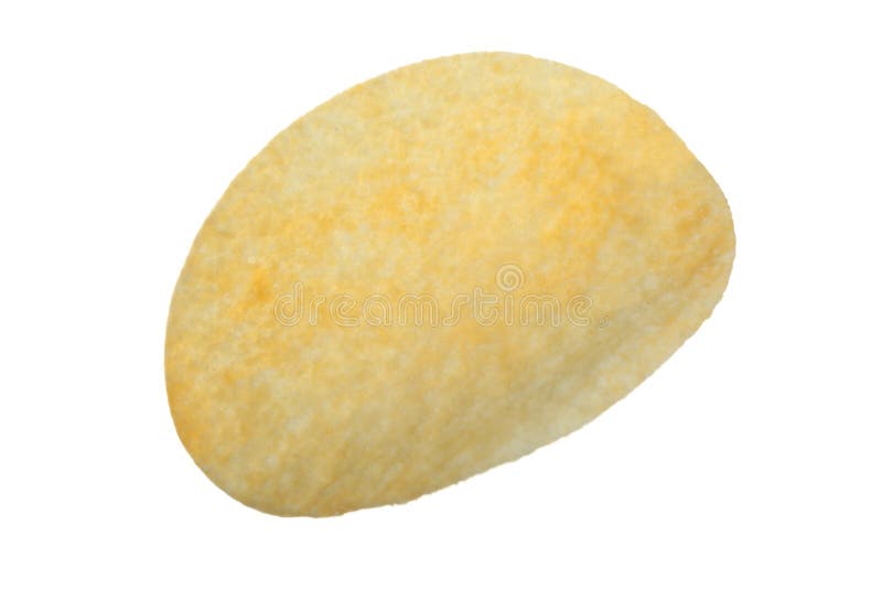 One Tasty Potato Chip Isolated on White Stock Photo - Image of object ...